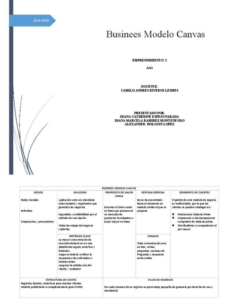 Plataforma B2B: Modelo Canvas Innovador | PDF | Marketing | Business