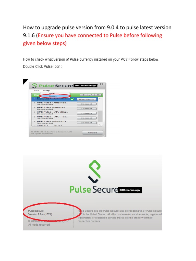 How To Upgrade Pulse Version | PDF