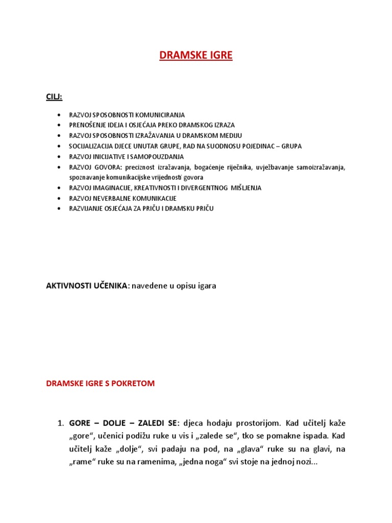 Dramske Igre | PDF