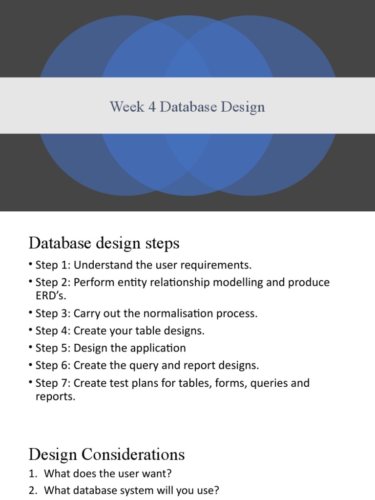 Database Design Steps and Best Practices | PDF | Microsoft Access ...