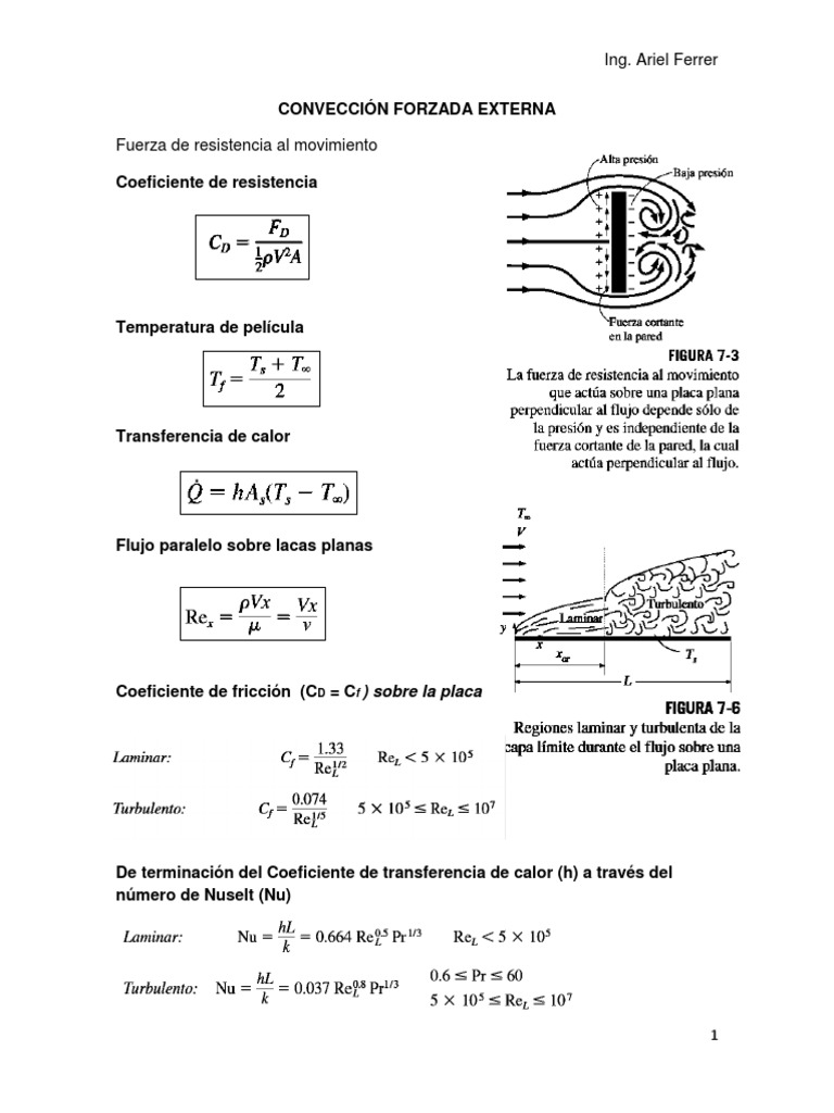 Fórmulas de Convección Forzada Externa | PDF | Ciencia y matemáticas
