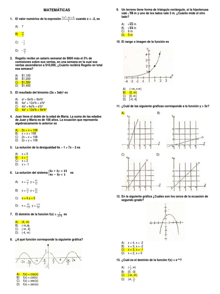 Matemáticas Unam 2020 Pdf Pdf Elipse Objetos Geométricos