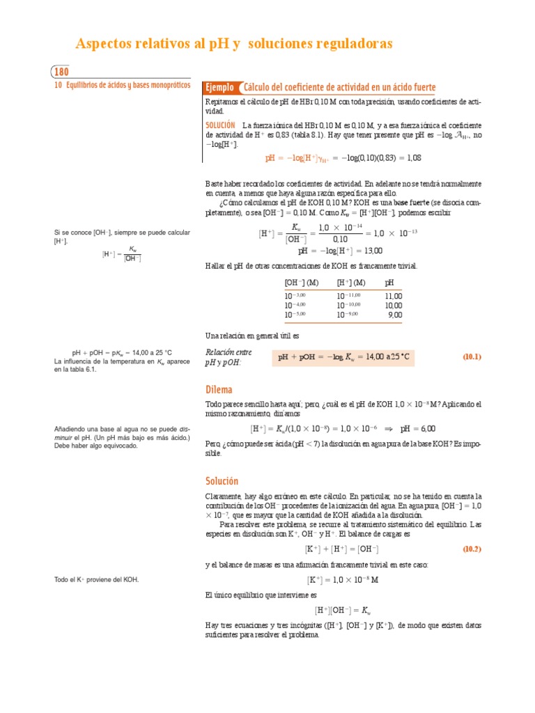 Aspectos Relativos Al PH y Soluciones Reguladoras | PDF | Constante de disociación ácida | Tris