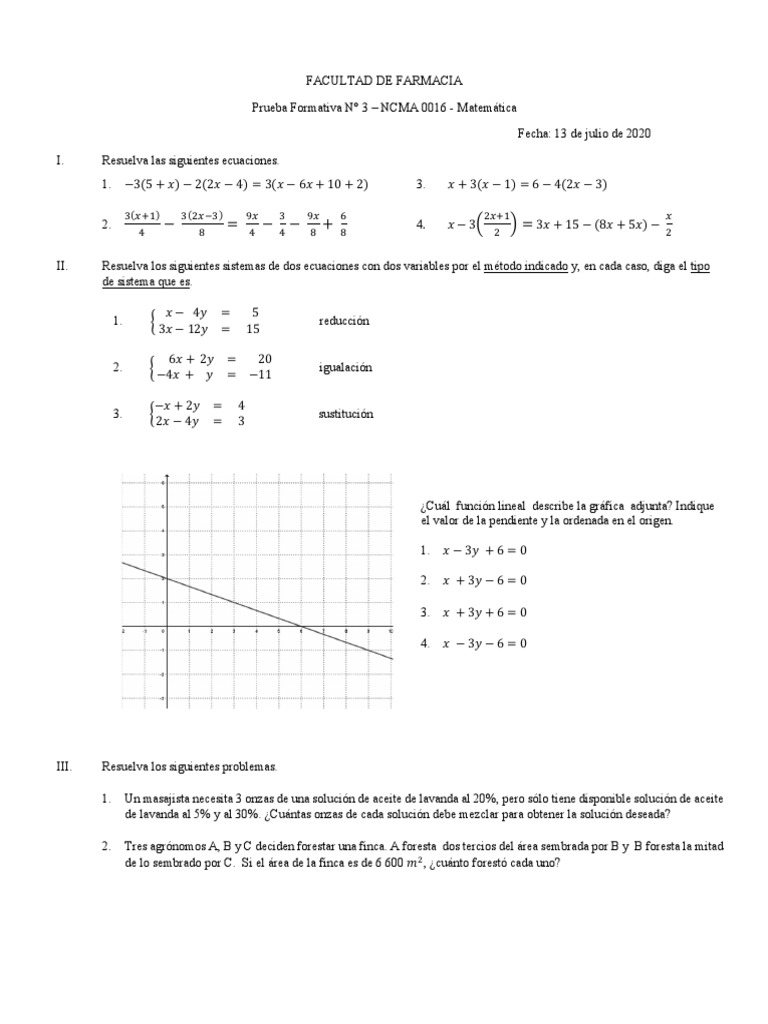 Prueba Formativa 3 - NCMA 0016 | PDF | Enseñanza de matemática | Análisis matemático