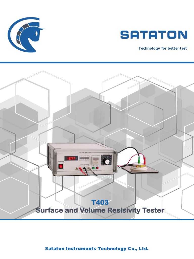 T403 Surface and Volume Resisivity Testere | PDF | Electrical ...
