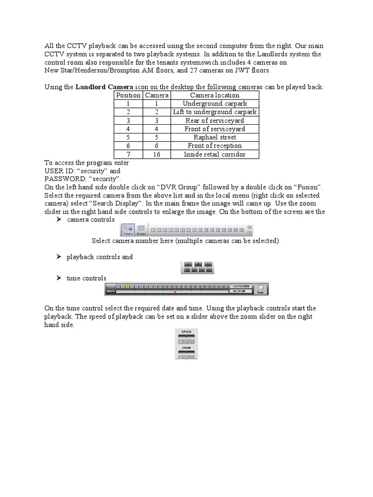 CCTV Playback Procedure | PDF | Icon (Computing) | Camera