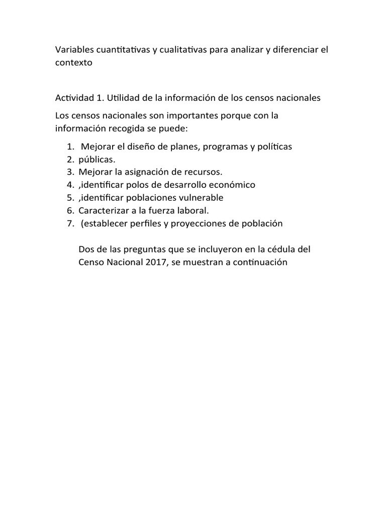 Variables Cuantitativas y Cualitativas para Analizar y Diferenciar El Contexto | PDF