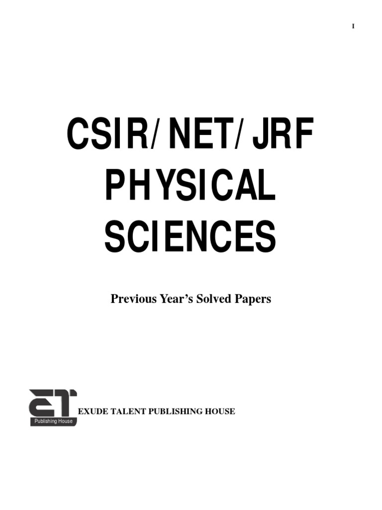 Csir - Net - JRF Physical SCIENCE | PDF | Spin (Physics) | Nuclear Force