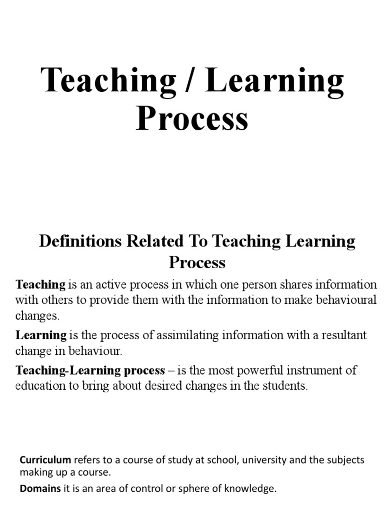 Teaching Learning Process | PDF