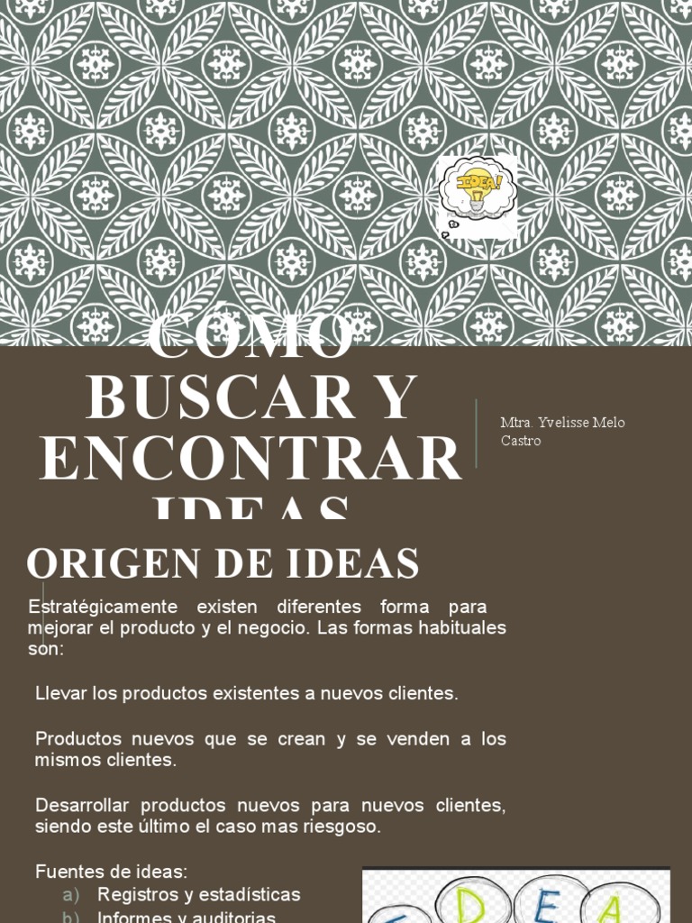 Como Buscar y Encontrar Ideas | Descargar gratis PDF | Producto ...