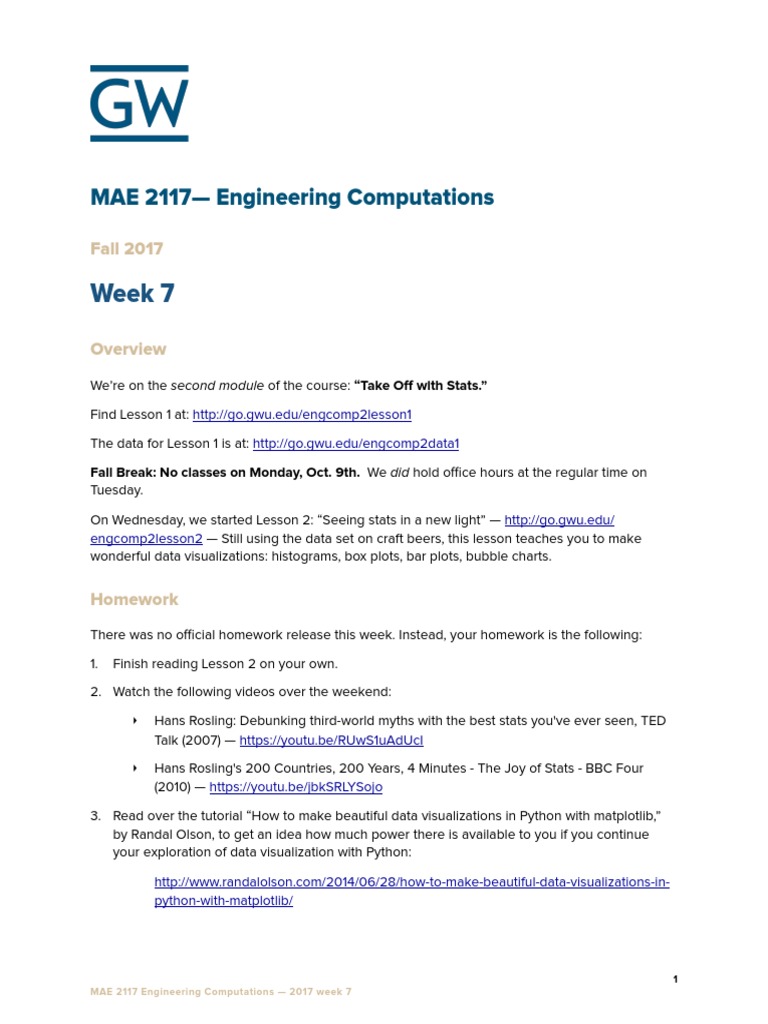 MAE2117 EngComp-2017week7 | PDF