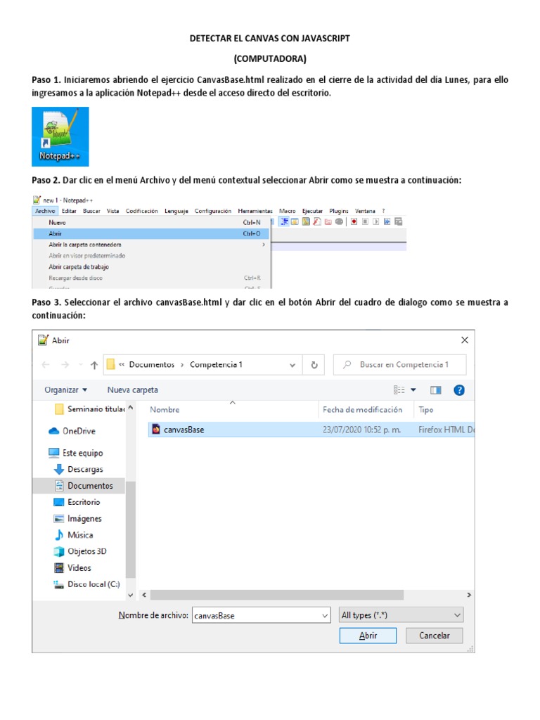 Detectar Canvas con JavaScript | PDF | Script Java | HTML