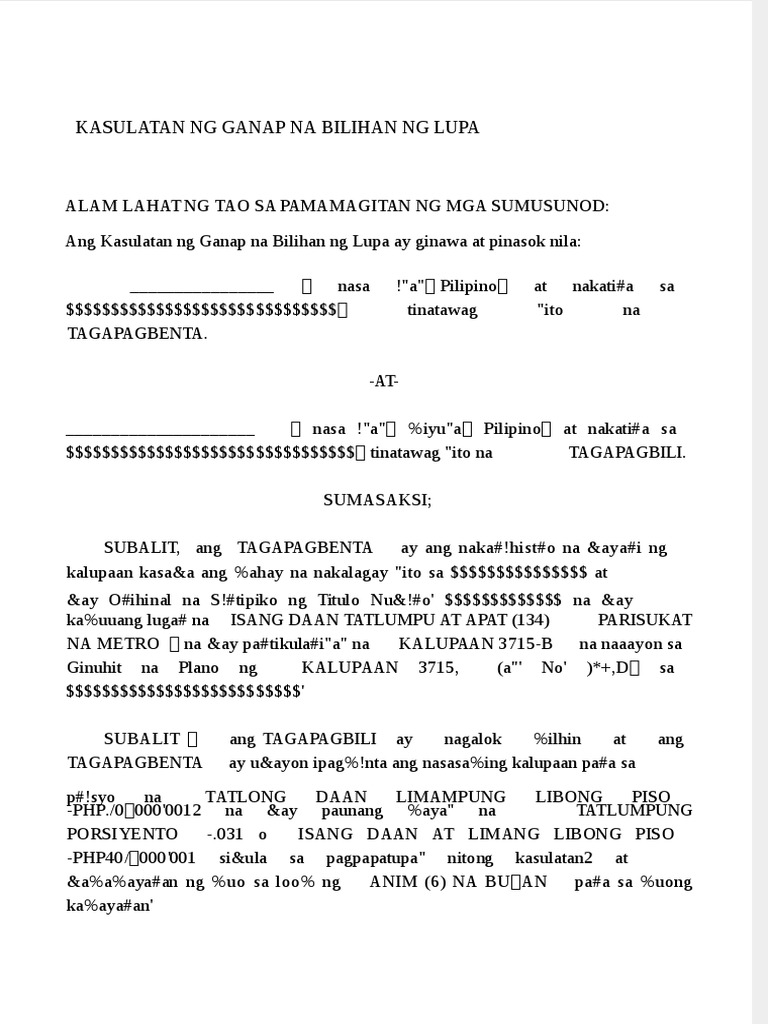 Dokumen - Tips - Deed of Absolute Sale Tagalog PDF | PDF