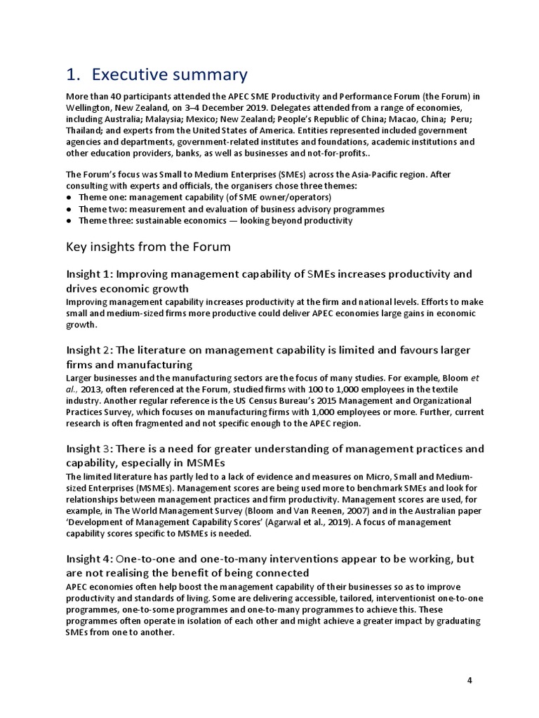 APEC Forum Insights on SME Management | PDF | Asia Pacific Economic ...