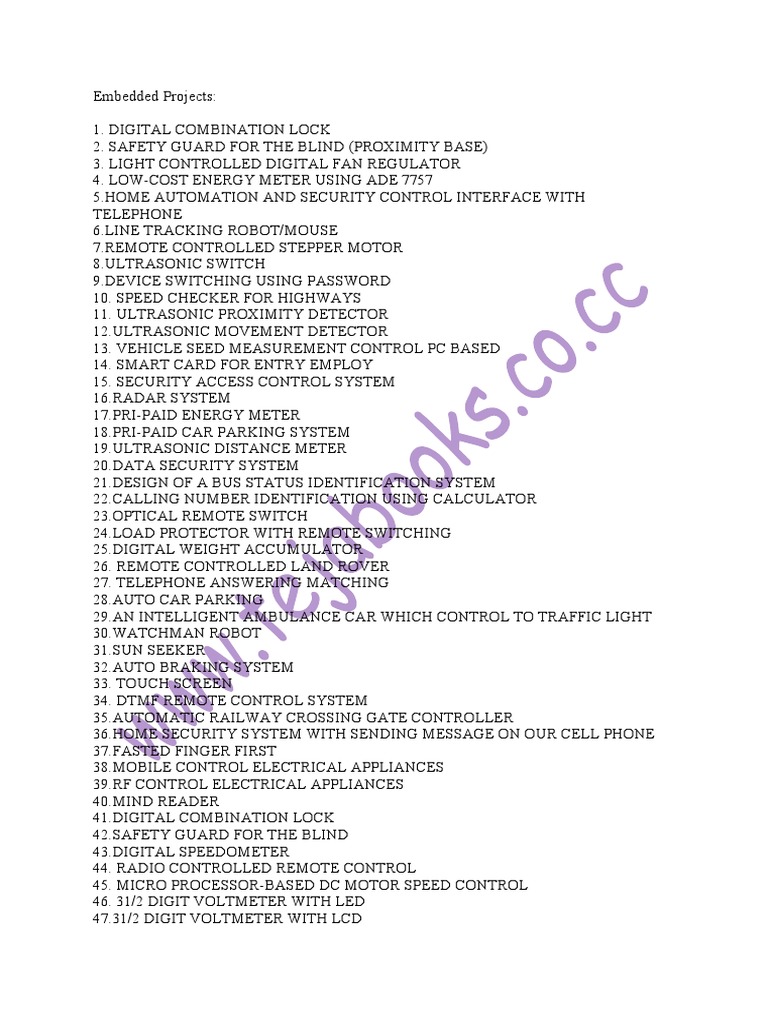 Final Year Project List ECE, ICE, CSE, IT, EEE, Mech (Jntu Final Year ...