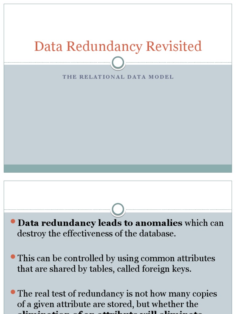 Data Redundancy in Relational Databases | PDF