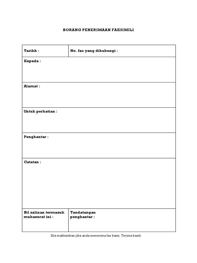 Borang Fax PDF | PDF