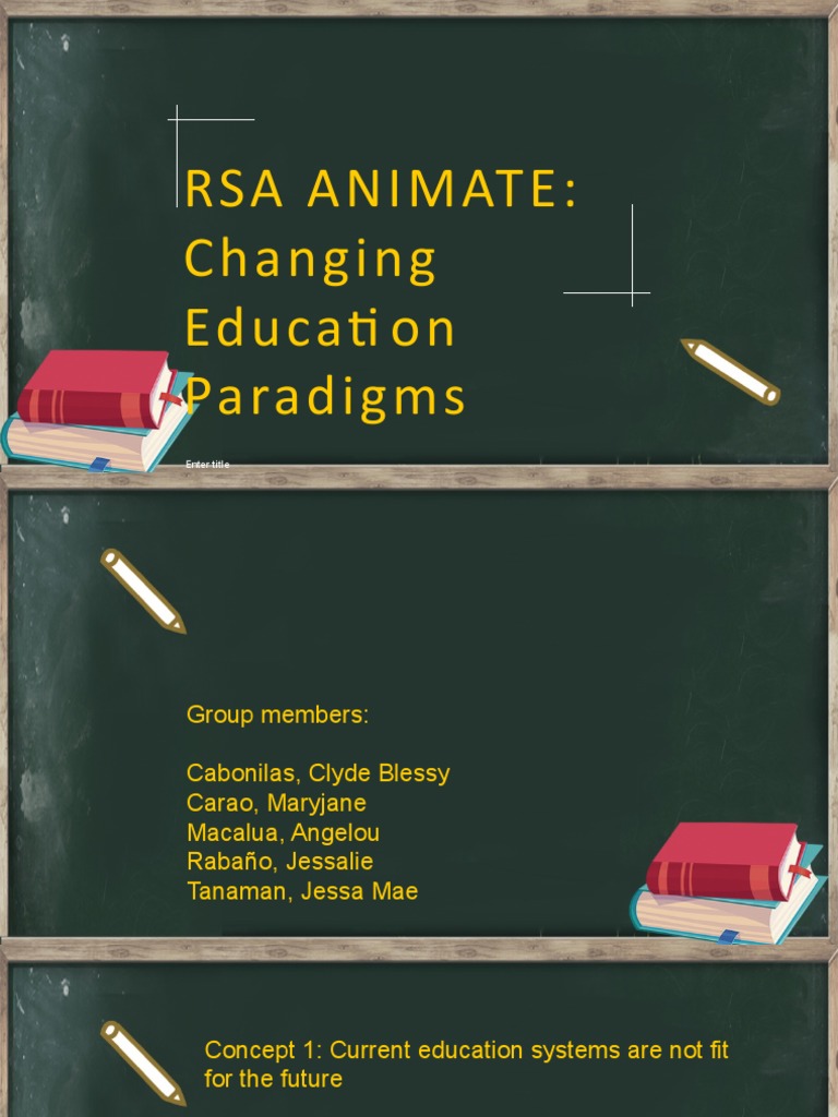 Rsa Animate: Changing Educati On Paradigms: Enter Title | PDF ...