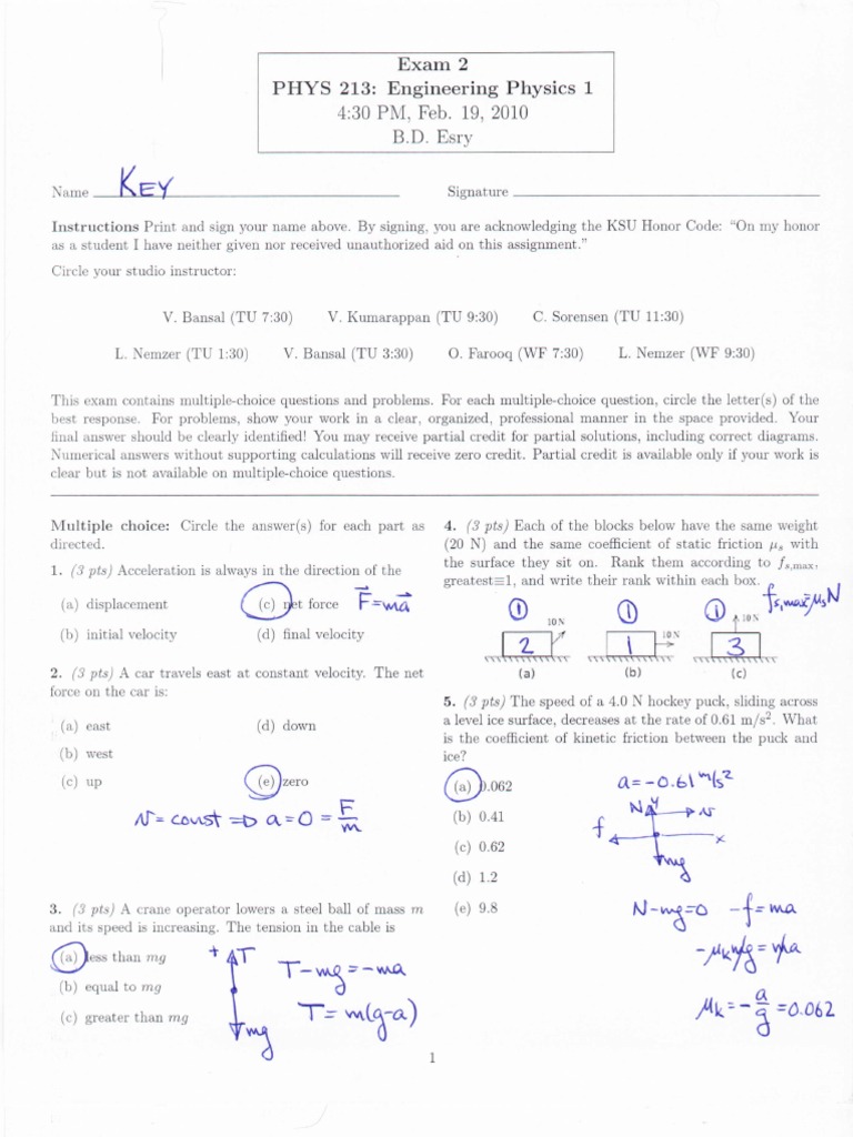 Exam2 Key | PDF