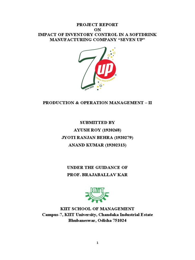 POM Project Report - 7UP | Download Free PDF | Business | Science