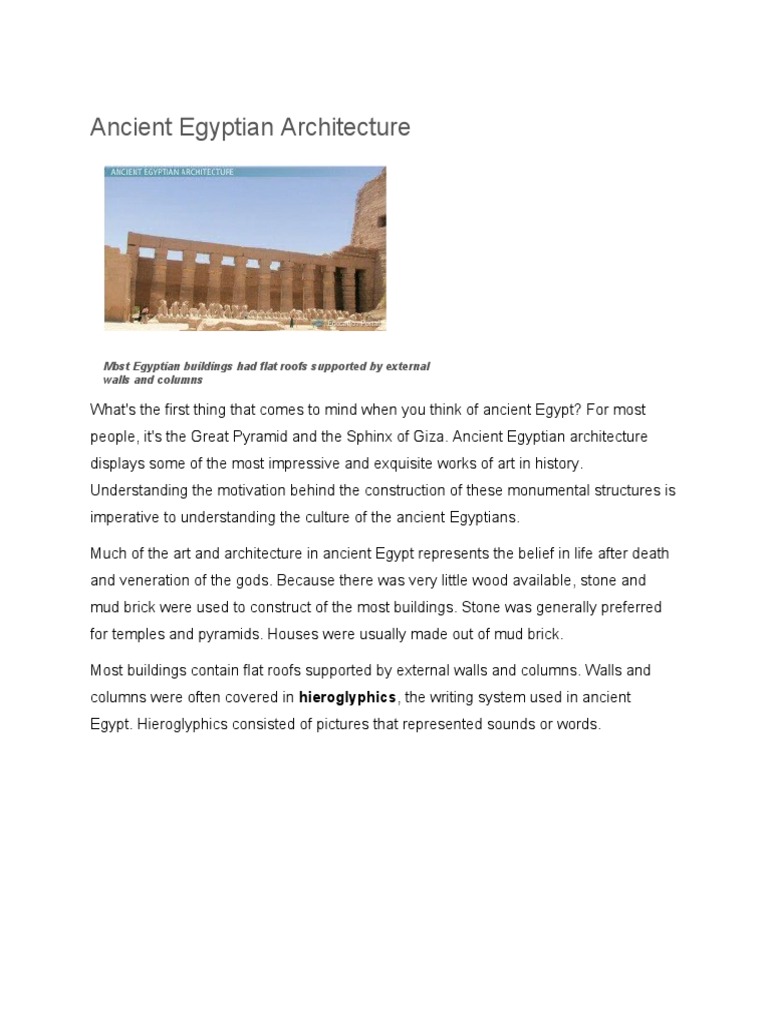 Ancient Egyptian Architecture | PDF