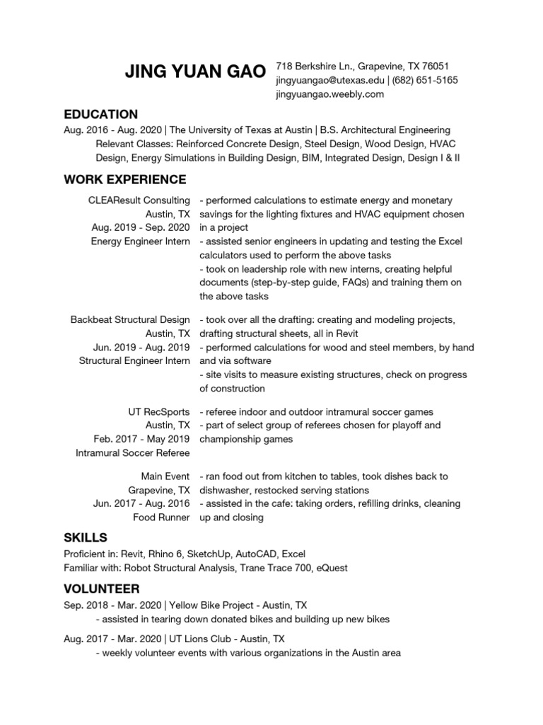 Resume Jing Gao | PDF | Engineering | Economic Sectors