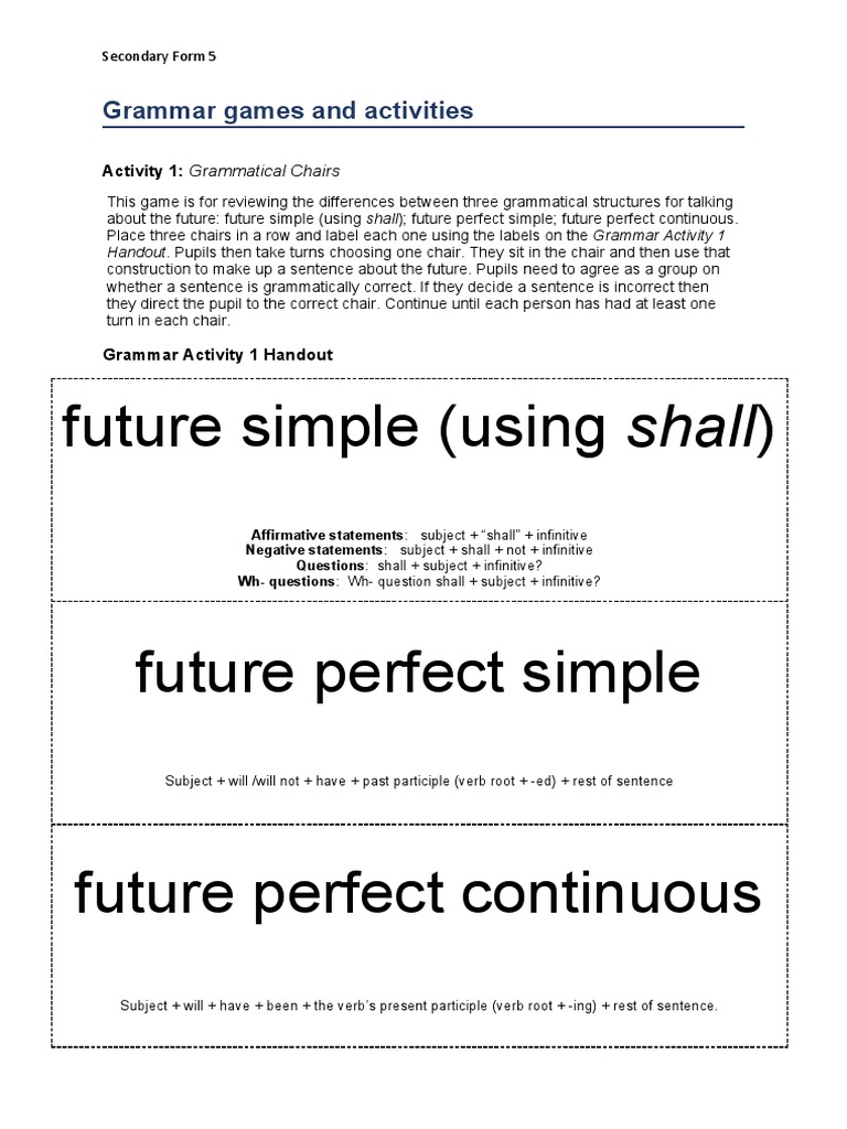 Activities For Teaching Grammar | PDF | Lesson Plan | Curriculum