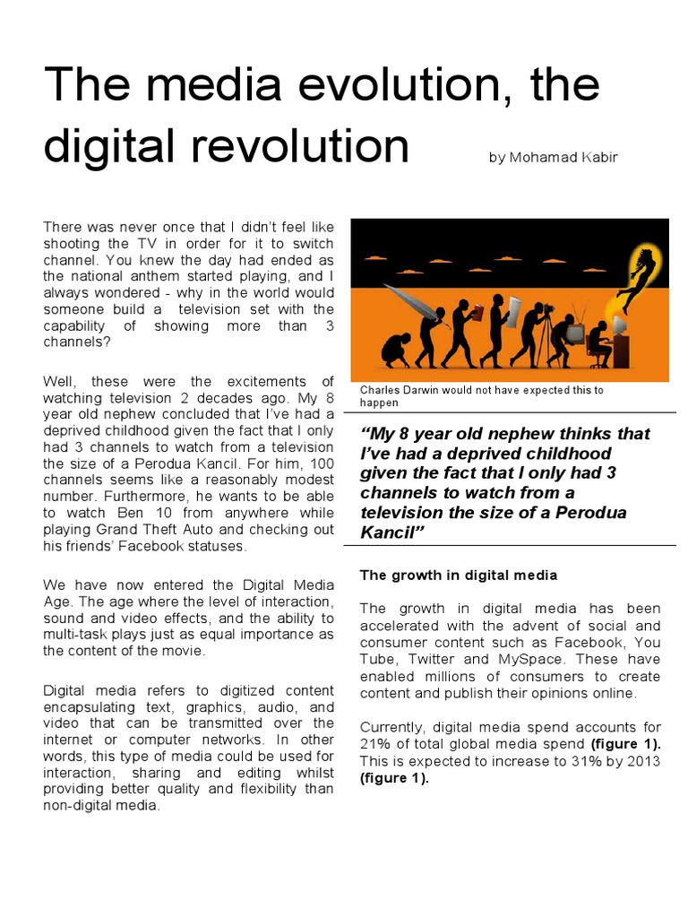 Digital Media Evolution and Impact | PDF | Internet | Mass Media
