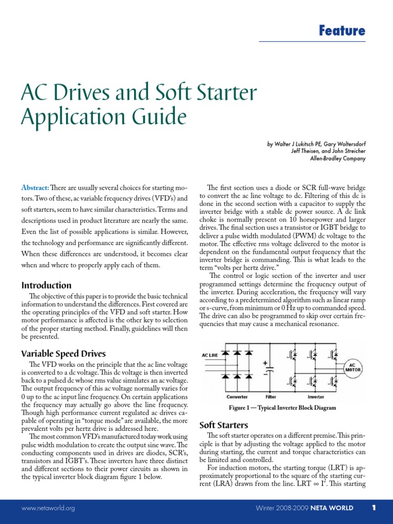 AC Drives and Soft Starter Application Guide | PDF | Power Inverter ...
