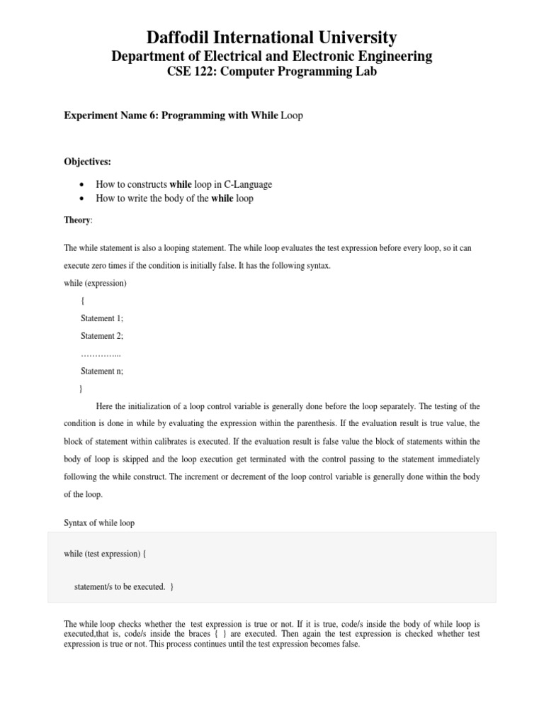 Cse 122 | PDF | Control Flow | Computer Programming