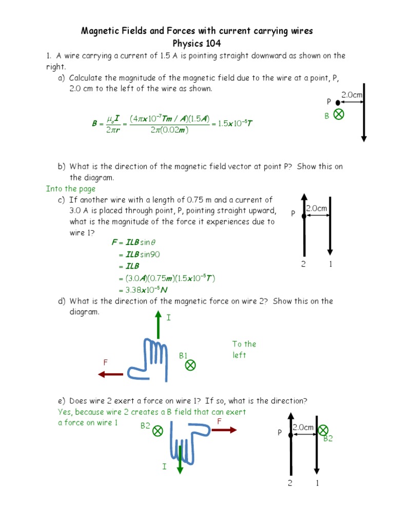 Magnetism and Current Solution | PDF | Force | Euclidean Vector