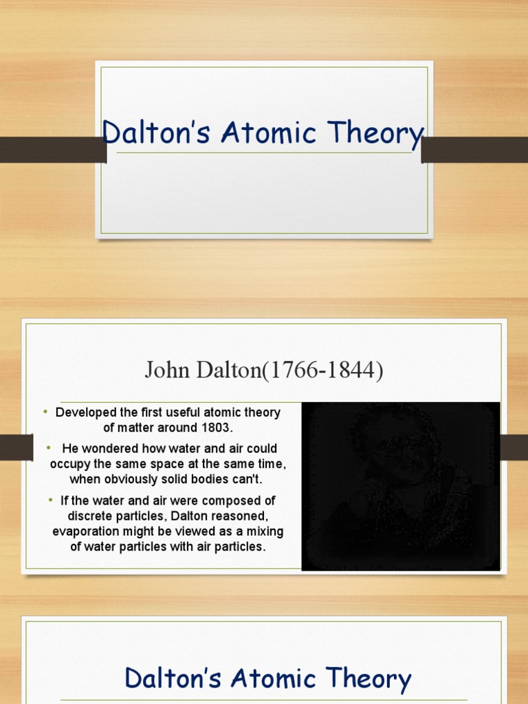 Dalton's Atomic Theory | PDF | Atoms | Chemical Elements