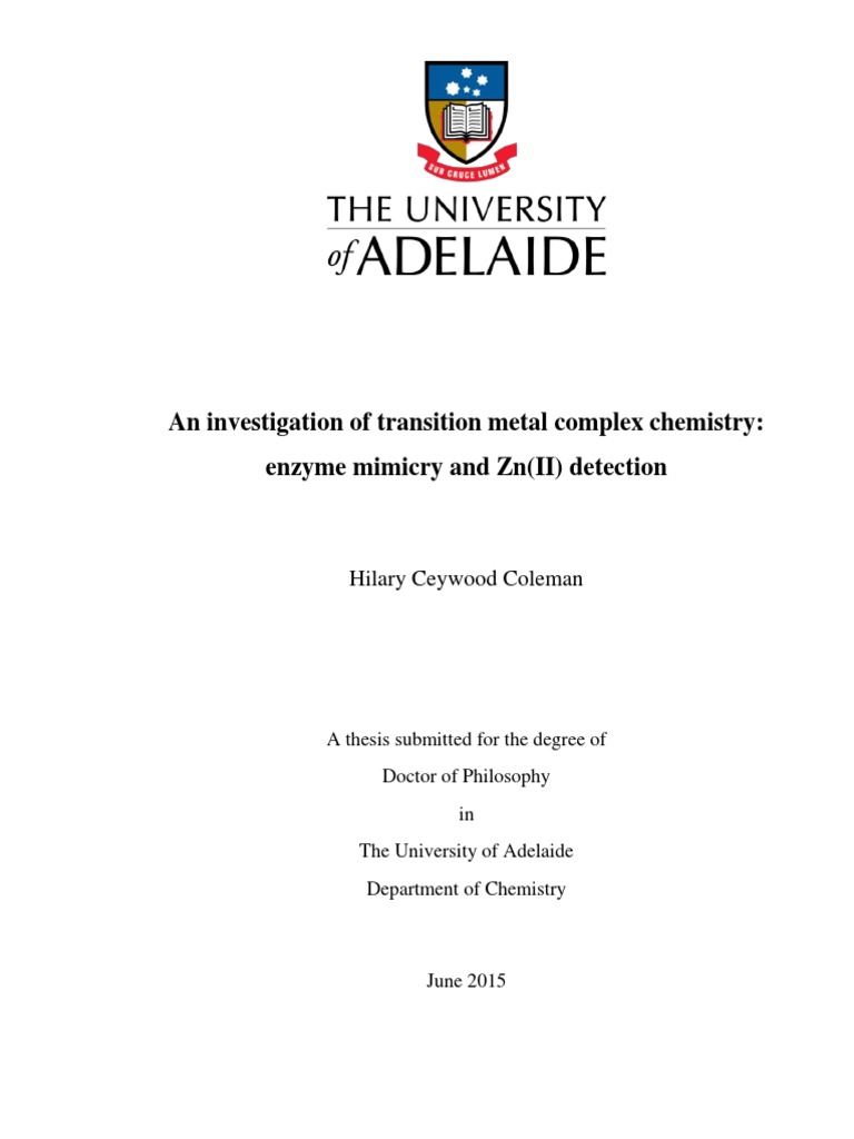Transition Metal Complex Chemistry Study | PDF | Active Site | Hydrolysis