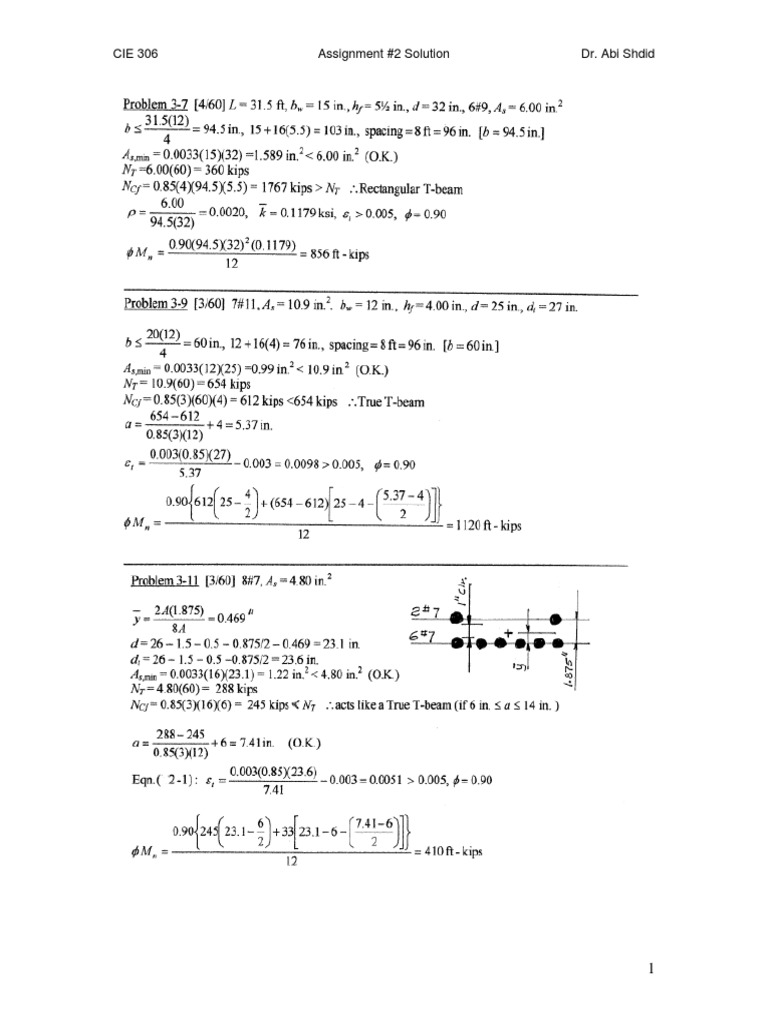 CIE 306 Assignment #2 Solution Dr. Abi Shdid | PDF