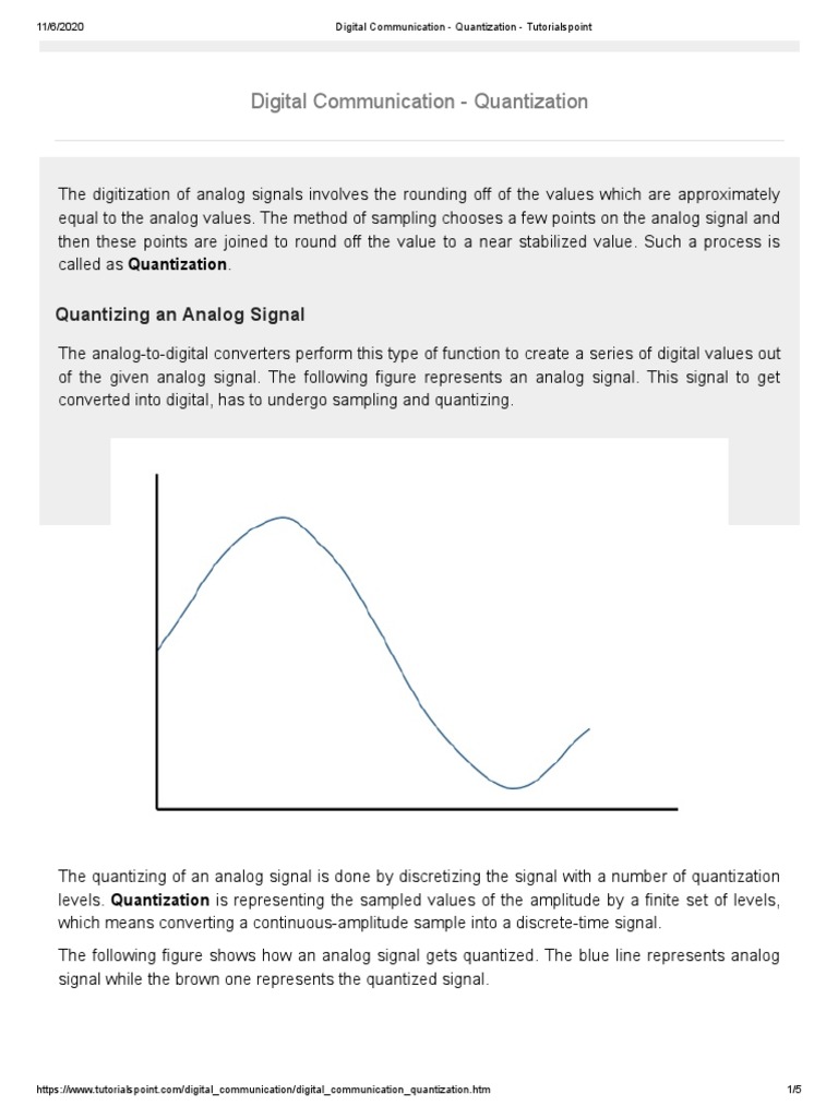 Digital Communication - Quantization - Tutorialspoint PDF | PDF ...