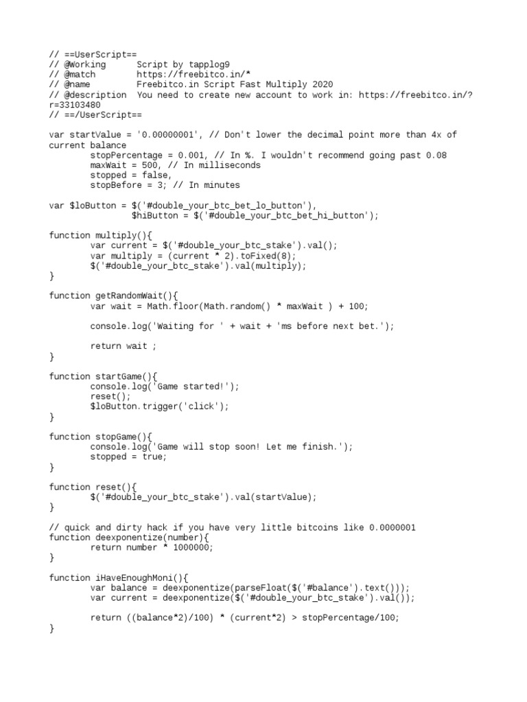 Freebitco - in Script Fast Multiply - 2020 | PDF | Teaching Mathematics ... Freebitco - in Script Fast Multiply - 2020 | PDF | Teaching Mathematics ...