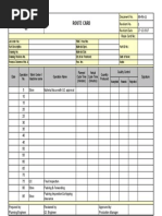 Route Card: Material Summary | PDF