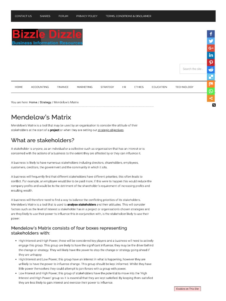 Mendelow Matrix | PDF
