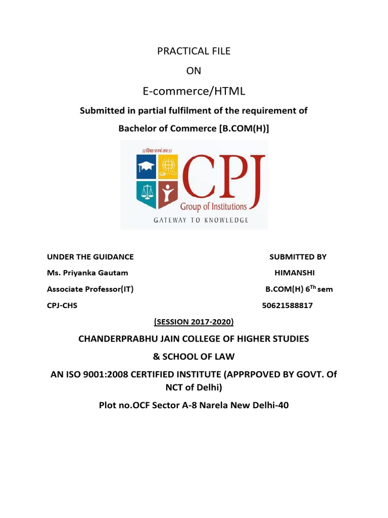 E Commerce PDF | PDF | Html | Html Element