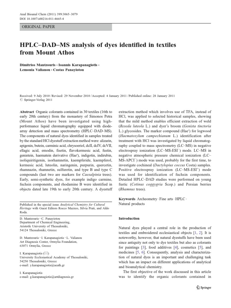 Analysis of Dyes Identified PDF | PDF | High Performance Liquid ...