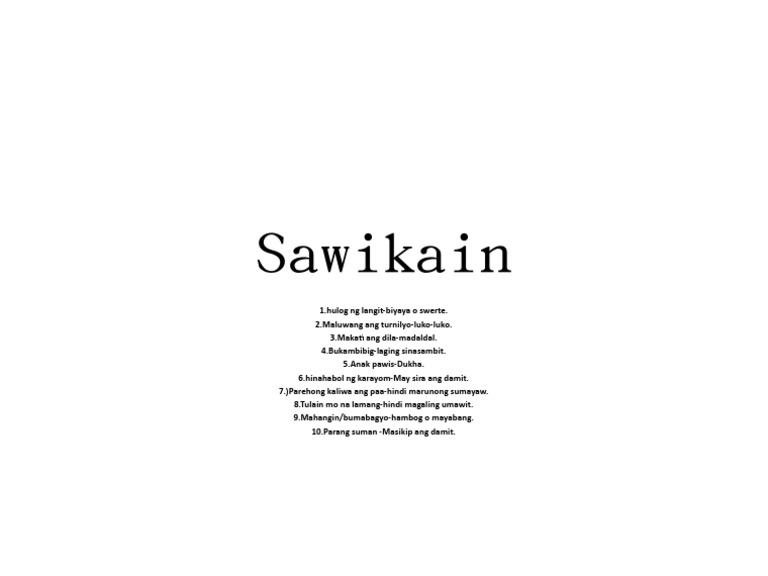 Sawikain | PDF