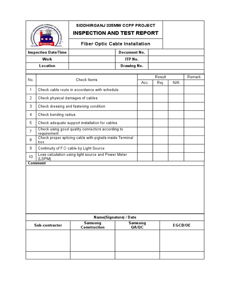 SID 00 YG - QFH E 008 Fiber Optical Cable Installation | PDF | Science ...