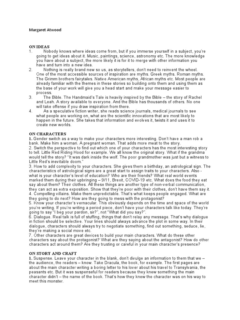 Margaret Atwood | PDF | Storytelling | Books