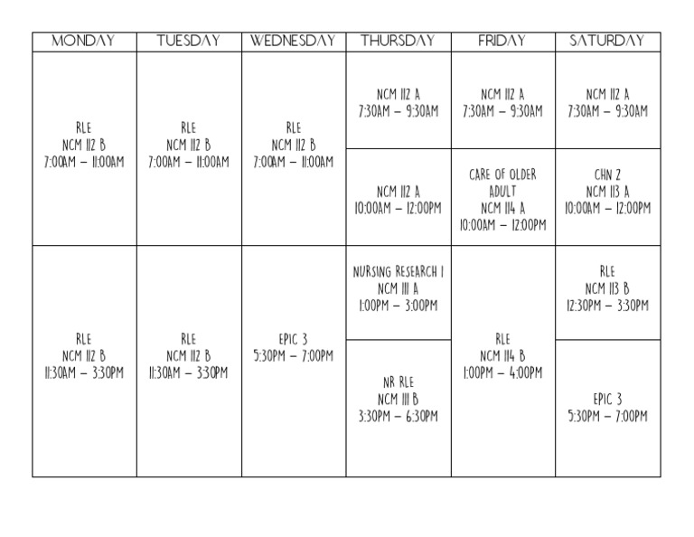 3RD Yr, 1ST Sem Sched | PDF