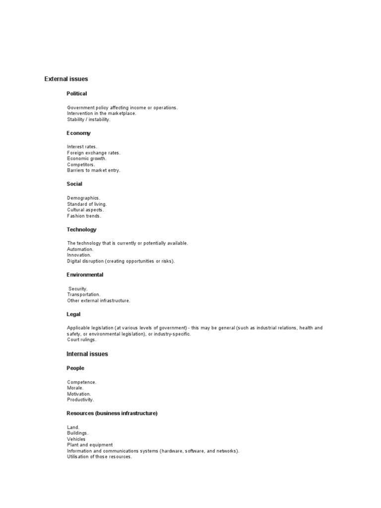 External Issues | PDF