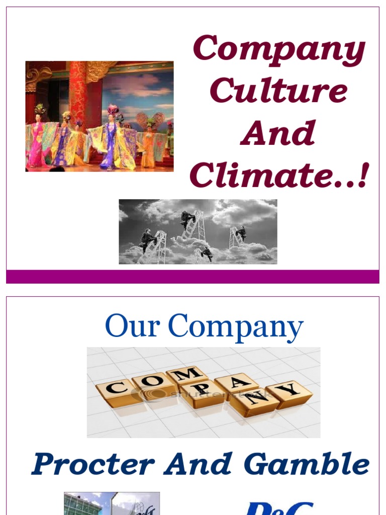 Procter & Gamble Company Culture Overview | PDF | Procter & Gamble | Personal Hygiene Products