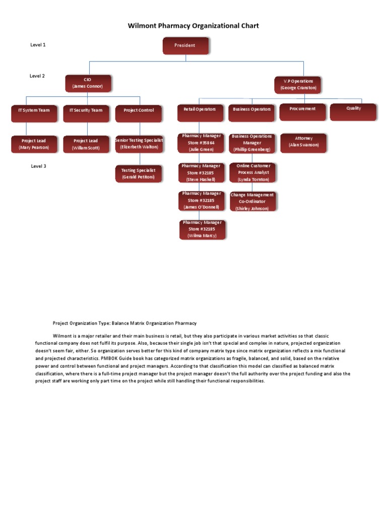 Wilmont Pharmacy Organizational Chart PDF | PDF | Marketing | Business