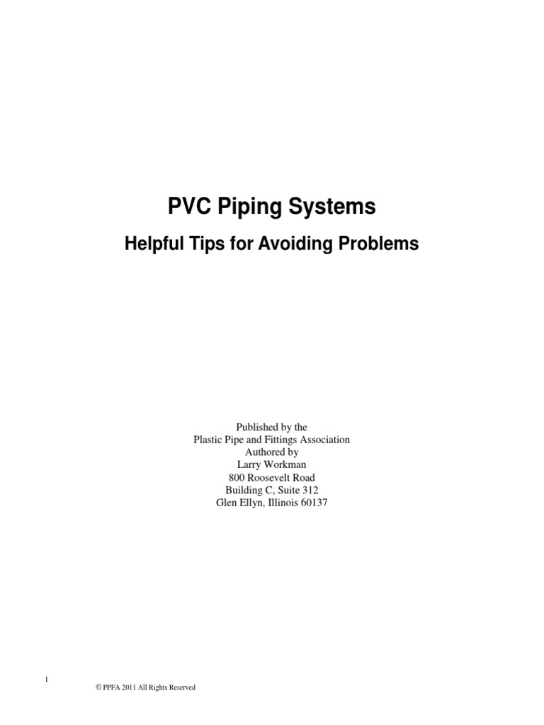 PVC Piping Systems: Helpful Tips For Avoiding Problems | PDF | Pipe ...