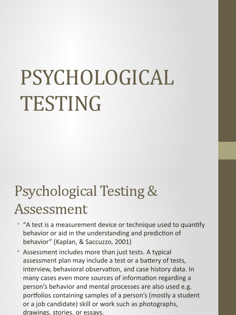 Psychological Testing | PDF | Psychological Testing | Test (Assessment)