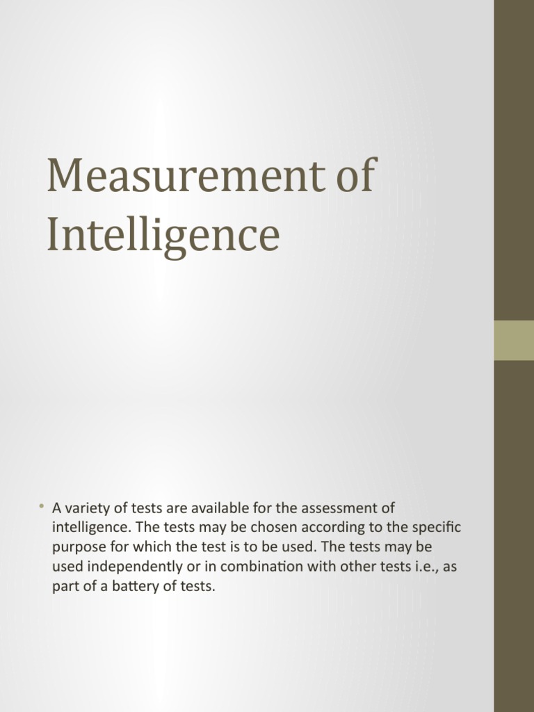 Measurement of Intelligence | PDF | Wechsler Adult Intelligence Scale ...